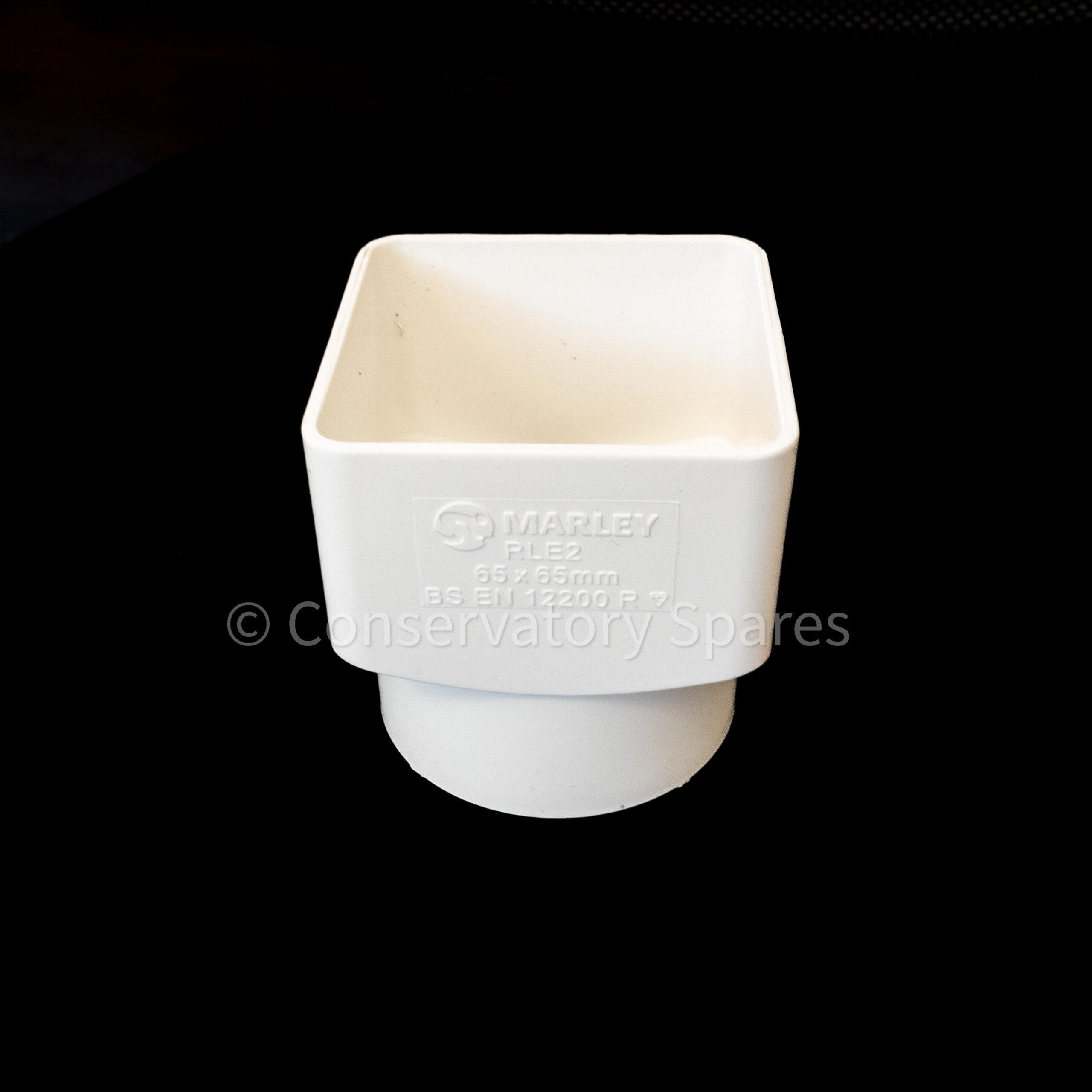 GAD002 Ultraframe Marley Gutter Square To Round Downpipe Adaptor (RLE2 ...