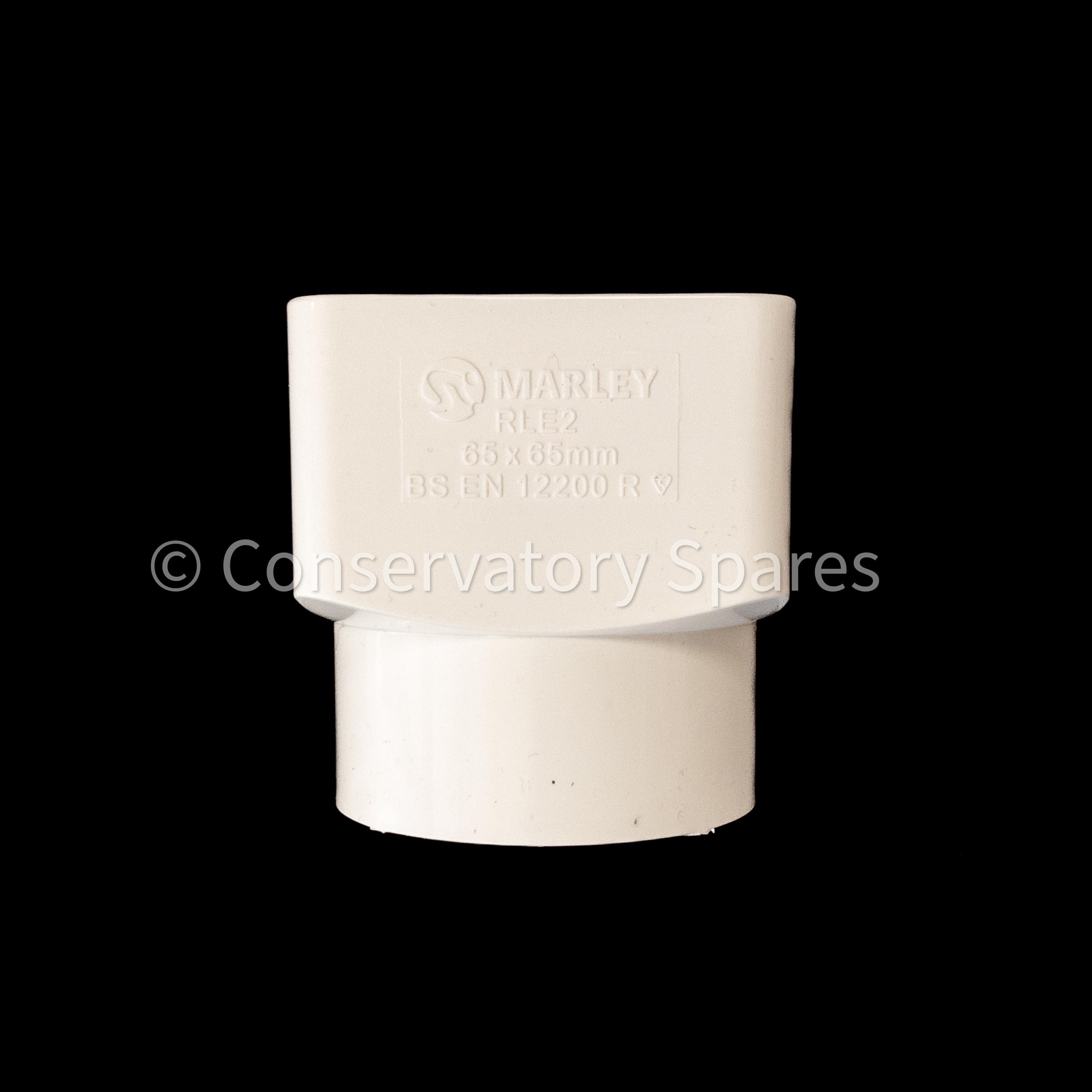 GAD002 Ultraframe Marley Gutter Square To Round Downpipe Adaptor (RLE2 ...